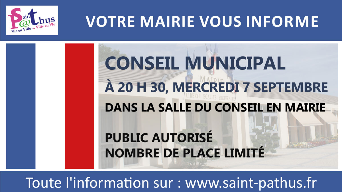 Conseil municipal du 7 septembre 2022 - Site officiel de Saint-Pathus
